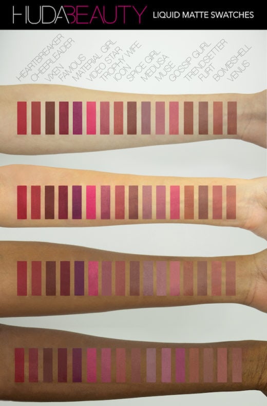 Swatches of the Top 10 Best Long-Lasting Liquid Lipsticks