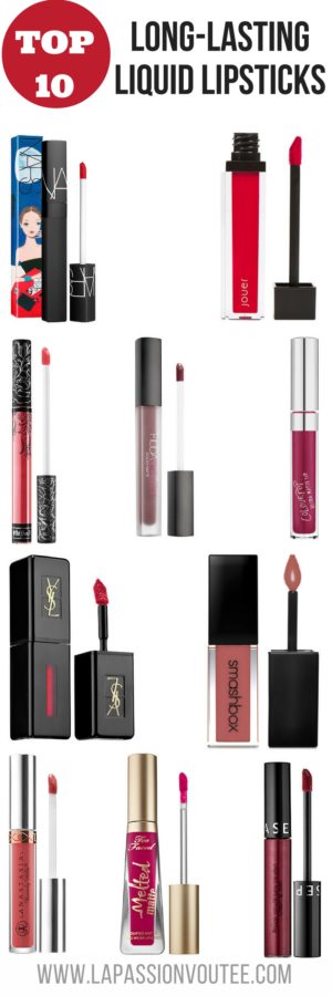 Swatches of the Top 10 Best Long-Lasting Liquid Lipsticks