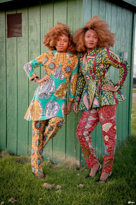 Fraternal Twins Rocking a Gorgeous African Print Two-Piece Set
