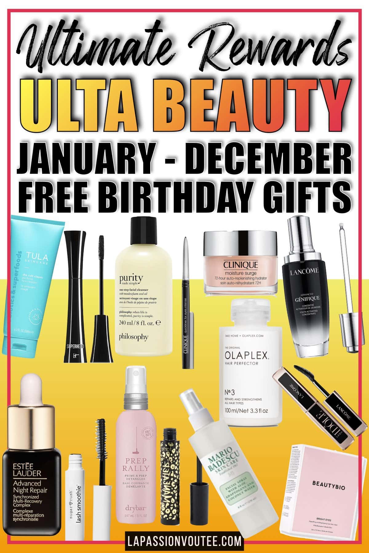 12 Months Of FREE Ulta Birthday Gift 2022 Full Calendar Year Of Gifts